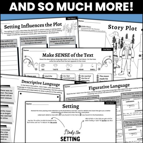 Owl Moon Read Aloud Book Companion and Activities for WinterOwl Moon ...