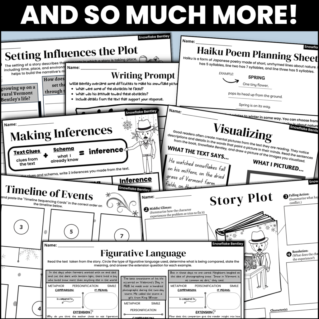 WINTER Read Aloud Activities Book Companion BUNDLE - Made By Teachers