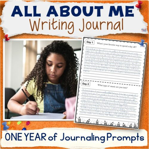 SEL Journaling Prompts - All About Me Daily Writing - ONE YEAR Journal ...