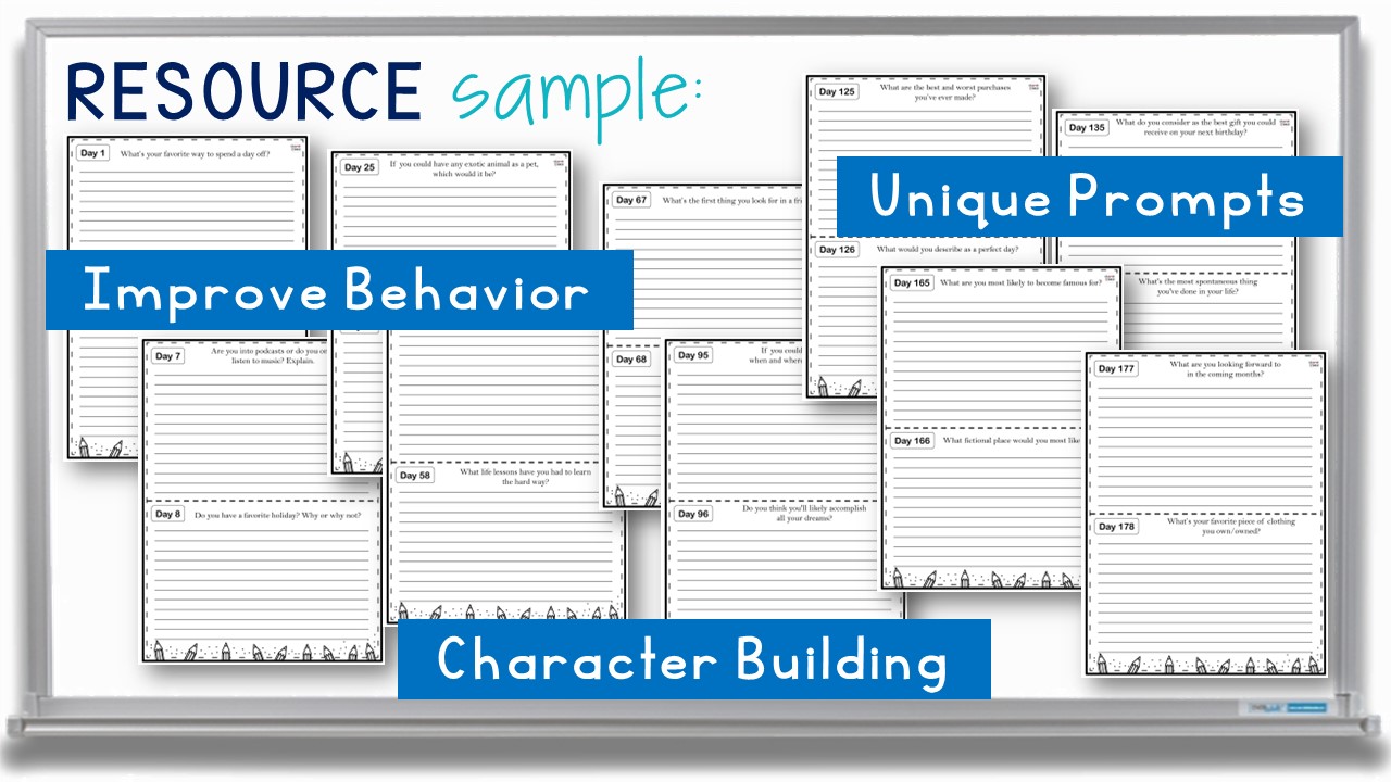 SEL Journaling Prompts - All About Me Daily Writing - ONE YEAR Journal ...