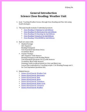 Close Reading: Weather Unit | Made By Teachers