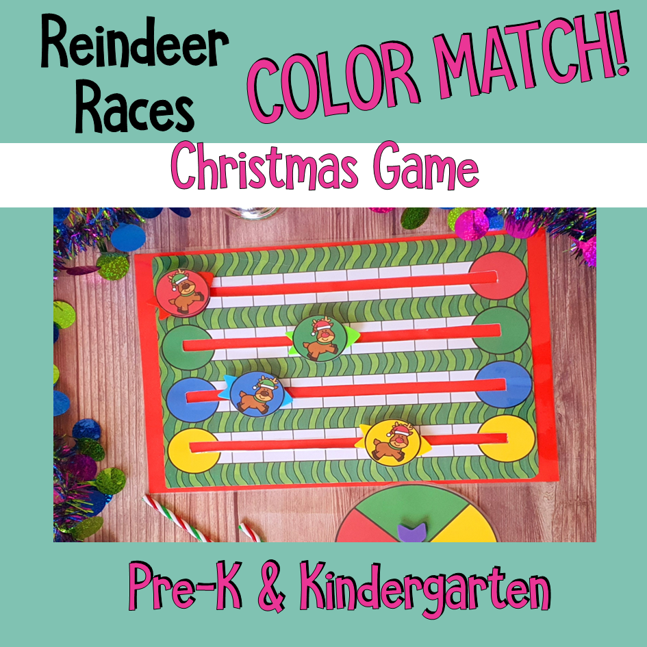 Reindeer Races Color Match Christmas Activity for Pre-K and ...