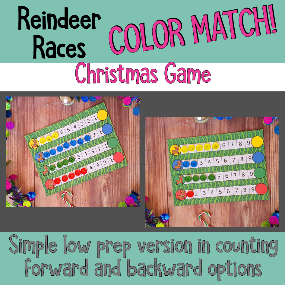 Reindeer Races Color Match Christmas Activity for Pre-K and ...