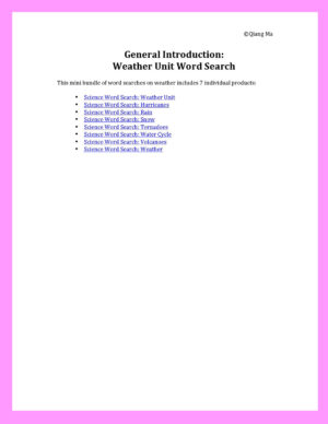 Science Word Search: Weather Unit 7 in 1 Bundle | Made By Teachers