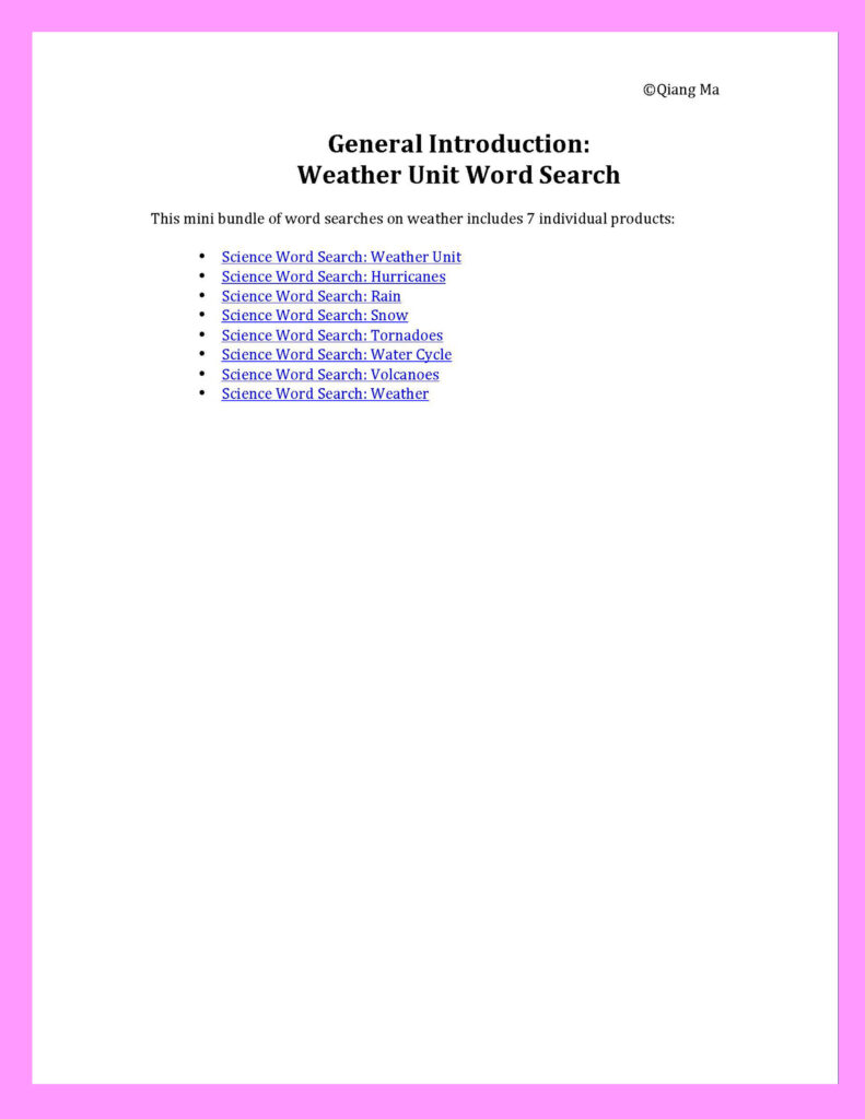 Science Word Search: Weather Unit 7 in 1 Bundle | Made By Teachers