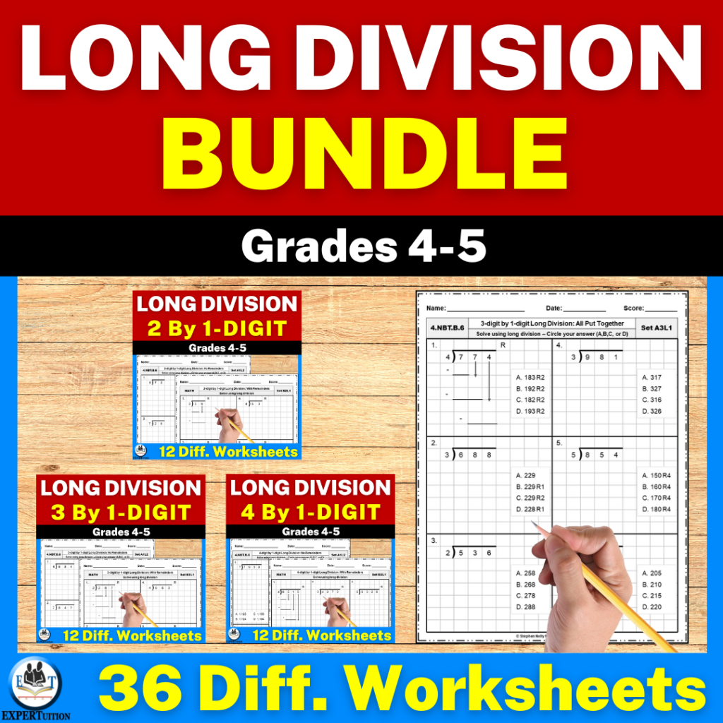 3 Digit by 1 Digit Area Model Division With and Without Remainders ...