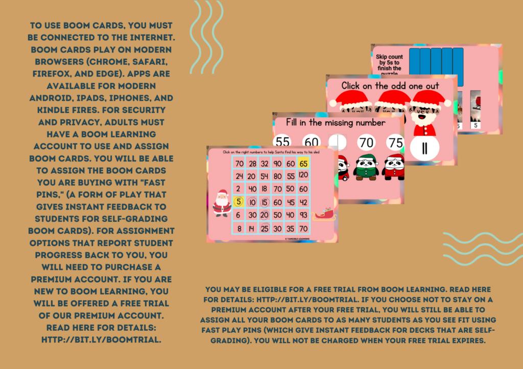 Christmas Skip Counting by 5s Digital Boom Card Deck | Made By Teachers