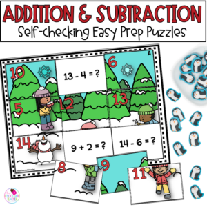 Winter Addition and Subtraction - January Math - Puzzles | Made By Teachers