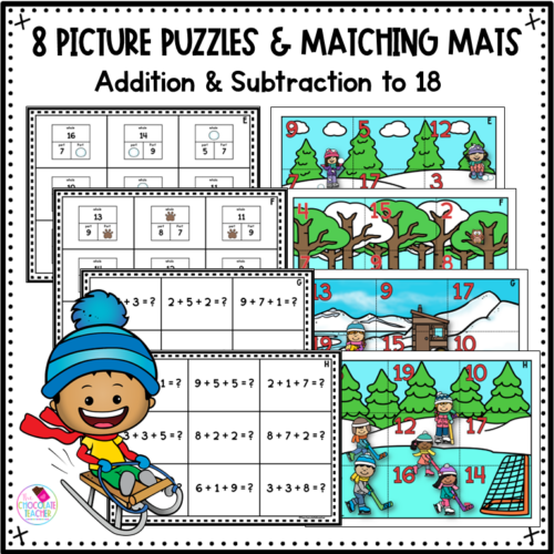 Winter Addition and Subtraction - January Math - Puzzles | Made By Teachers