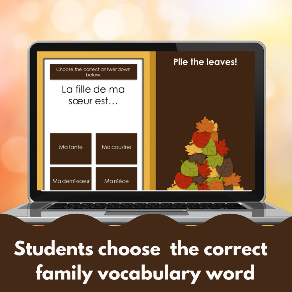 French Family vocabulary digital game | Made By Teachers