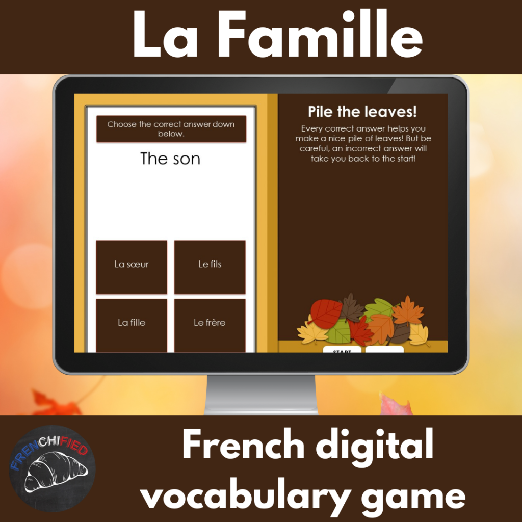 French Family vocabulary digital game | Made By Teachers