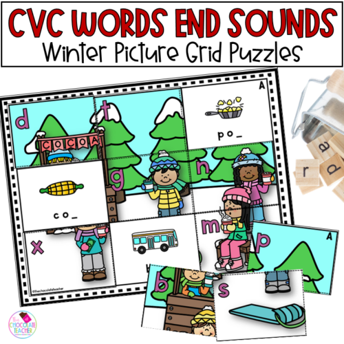 CVC Words - Winter Phonics Activities - Ending Sounds - Puzzles | Made ...