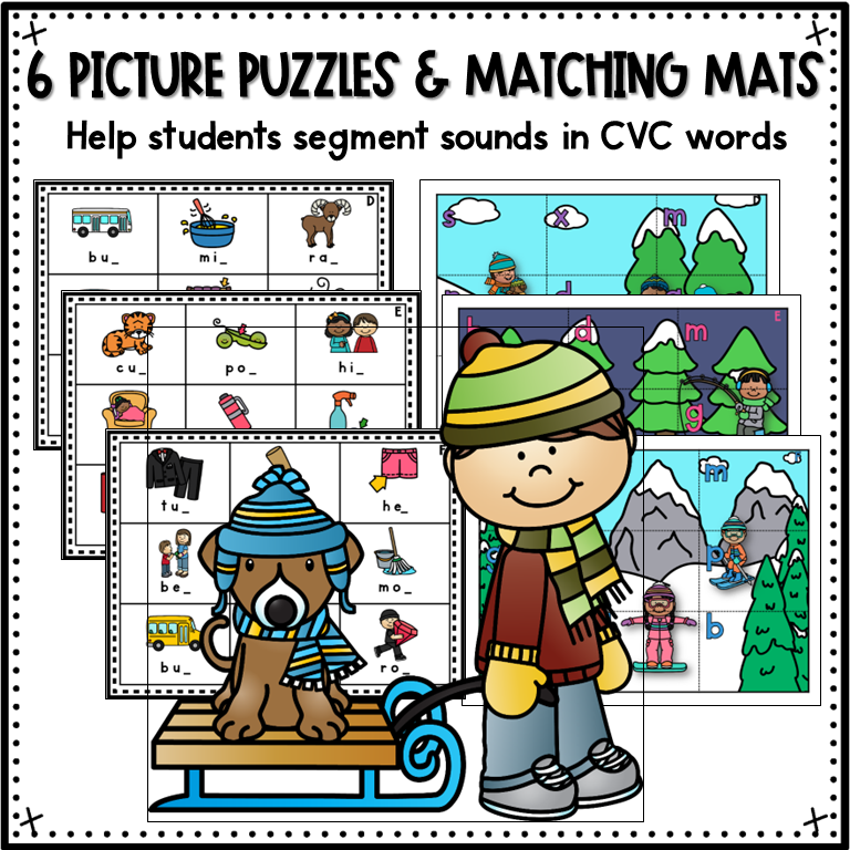 CVC Words - Winter Phonics Activities - Ending Sounds - Puzzles | Made ...