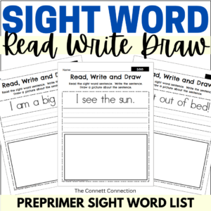 Preprimer Sight Word Read Write and Draw Sentence Fluency | Made By ...
