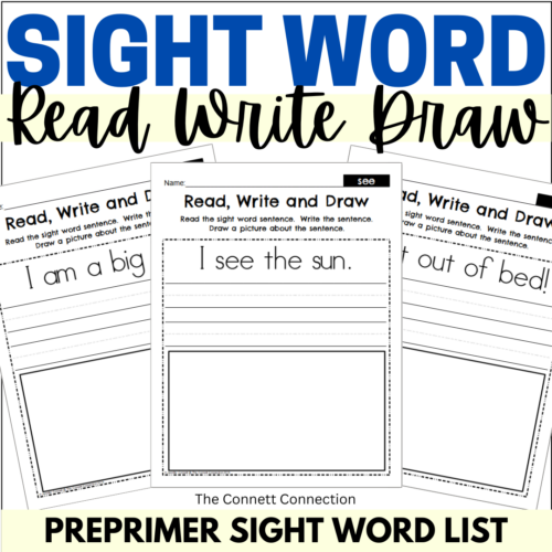 Preprimer Sight Word Read Write and Draw Sentence Fluency | Made By ...