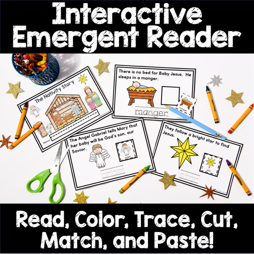 Christmas Nativity Story Religious Cut and Paste Emergent Reader | Made ...