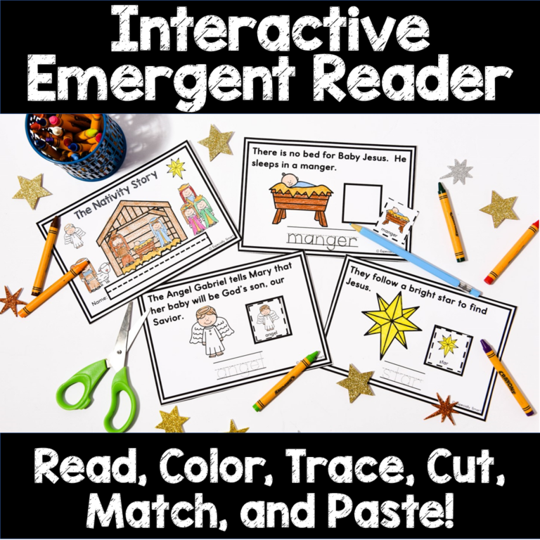 Christmas Nativity Story Religious Cut and Paste Emergent Reader | Made ...