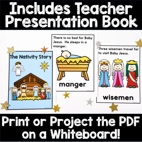 Christmas Nativity Story Religious Cut and Paste Emergent Reader | Made ...