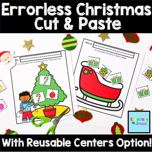 Errorless Christmas Cut and Paste Worksheets and Centers - Made By Teachers