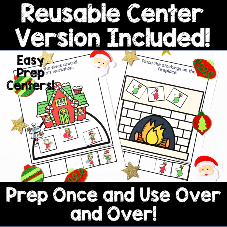 Errorless Christmas Cut and Paste Worksheets and Centers - Made By Teachers