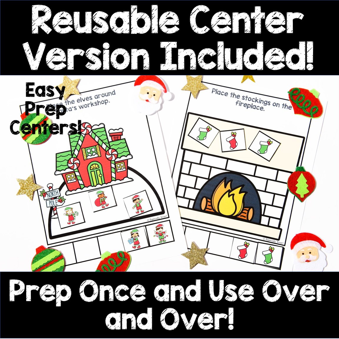 Errorless Christmas Cut and Paste Worksheets and Centers | Made By Teachers