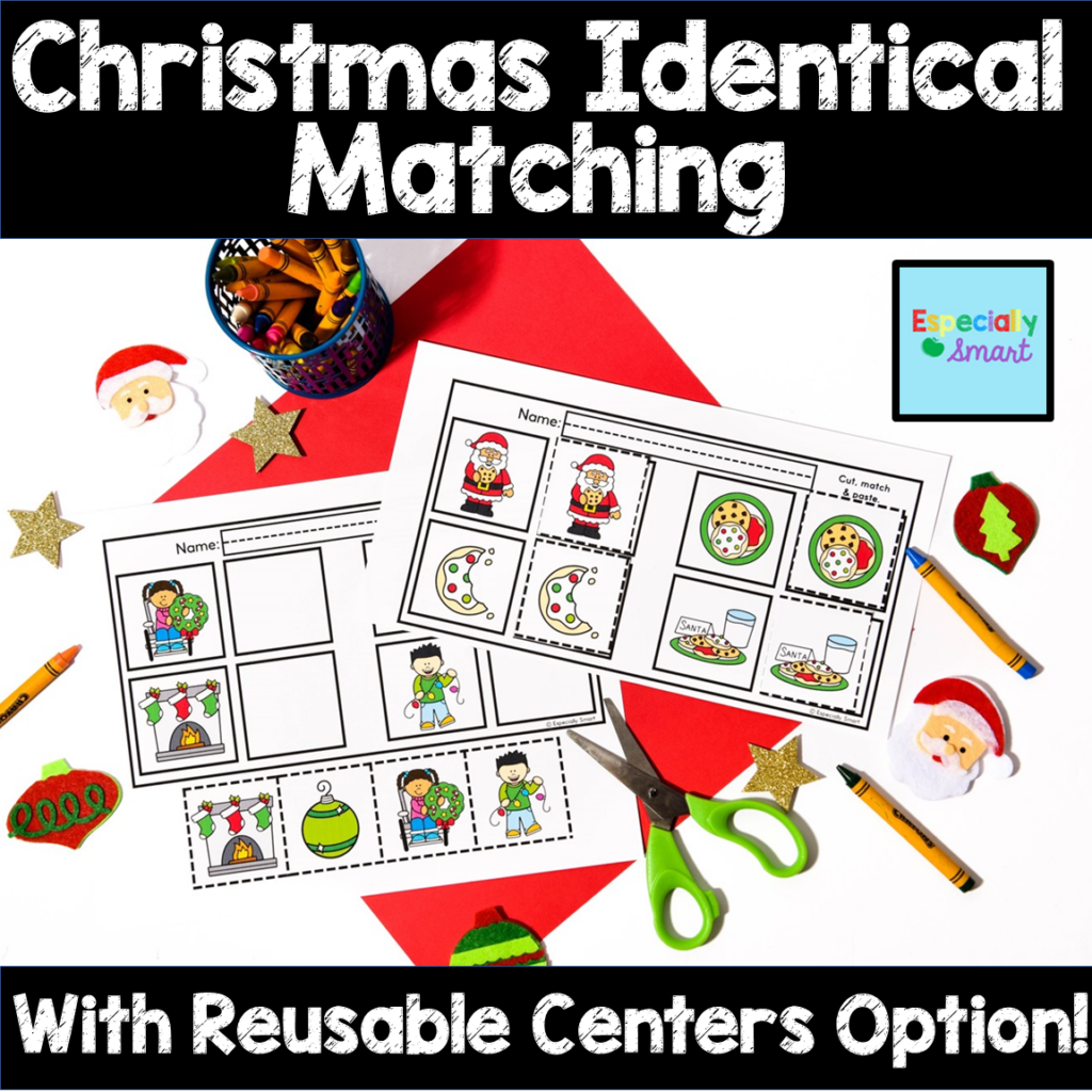 Christmas Matching Cut and paste Worksheets and Centers | Made By Teachers