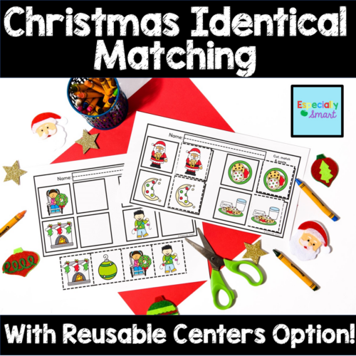 Christmas Matching Cut and paste Worksheets and Centers | Made By Teachers