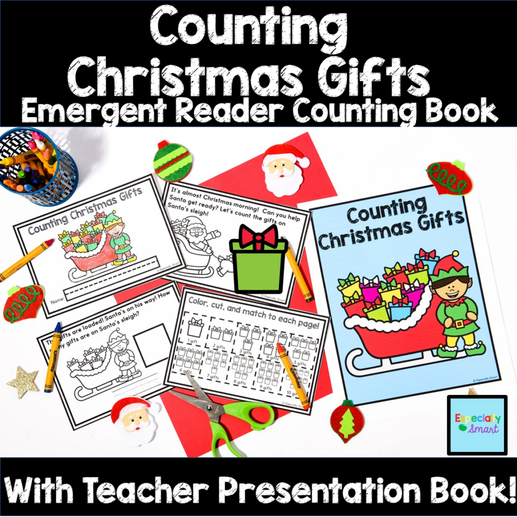 Christmas Counting 1-10 Cut and Paste Emergent Reader booklet | Made By ...