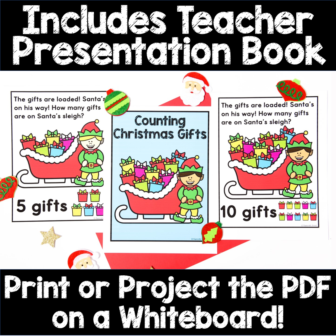 Christmas Counting 1-10 Cut and Paste Emergent Reader booklet | Made By ...