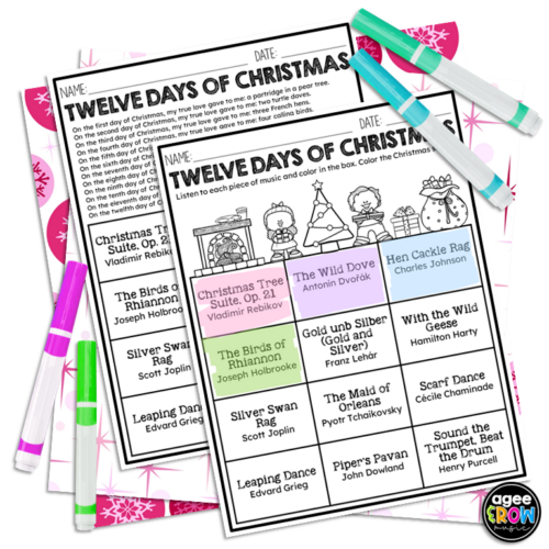 Twelve Days of Music | SEL Mindful Listening for Christmas and Winter ...