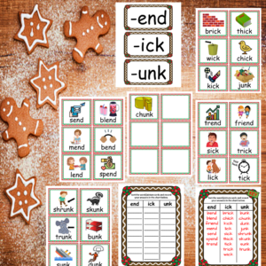 Final Consonant Blends - END, ICK, UNK - Holiday Phonics Activities ...