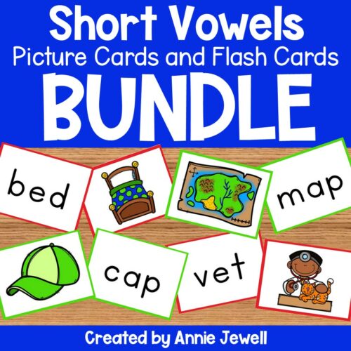 Short Vowel CVC Flash Cards and Word Lists Bundle | Made By Teachers