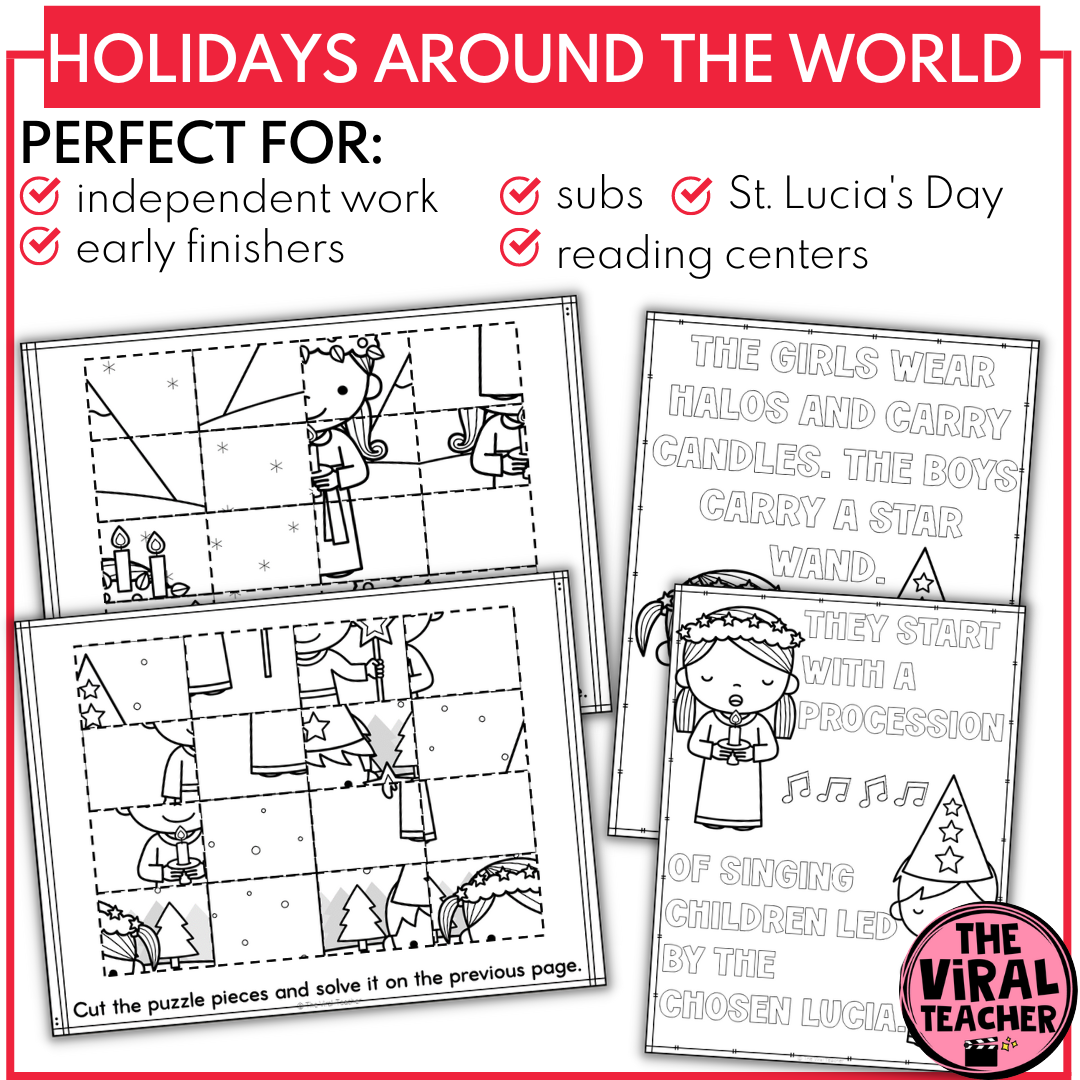 St. Lucia's Day Reading Comprehension Worksheets and Google Slides ...