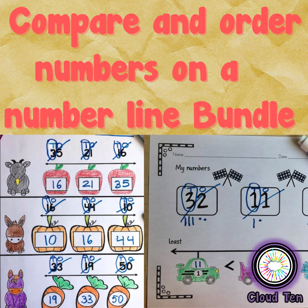 Compare and order numbers on a number line Bundle | Made By Teachers