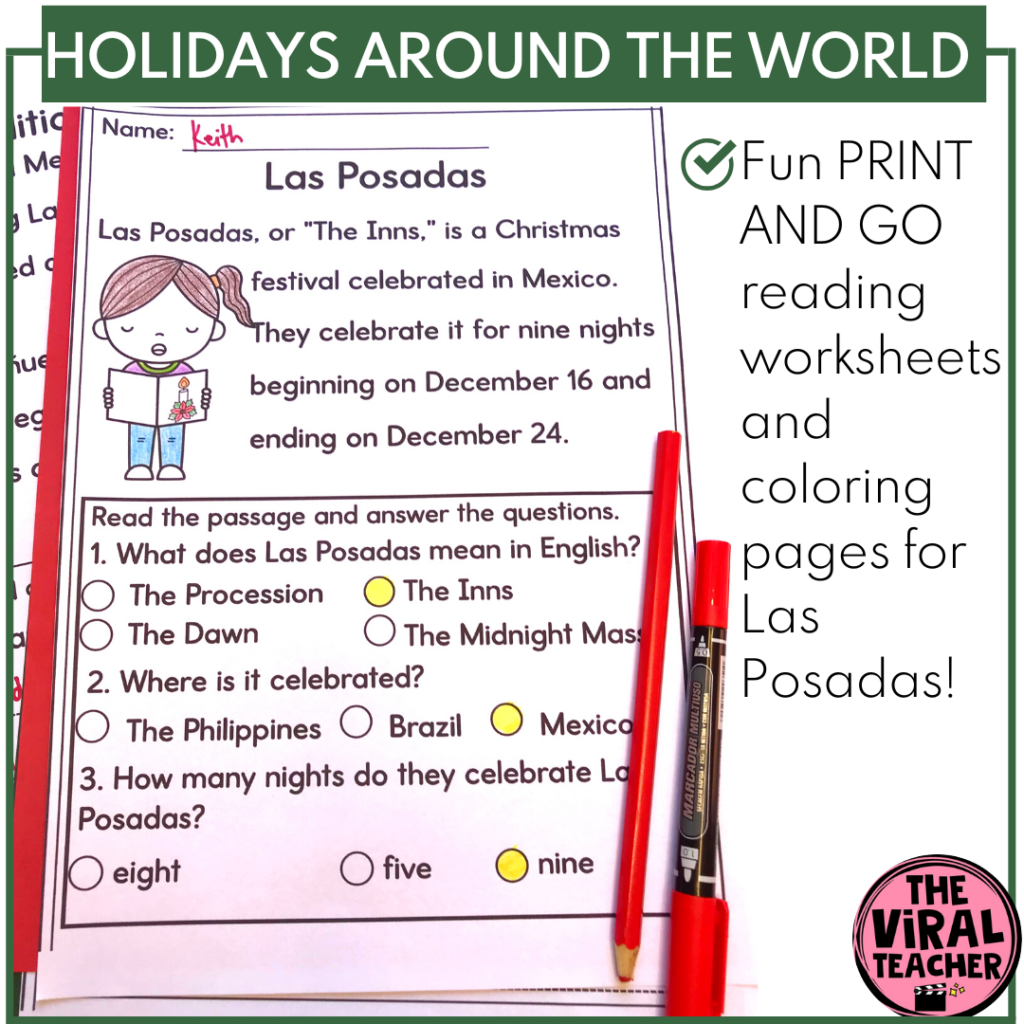 Las Posadas Reading Comprehension Worksheets and Google Slides ...