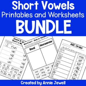 Short Vowels Word Work Printables and Worksheets BUNDLE - Made By Teachers