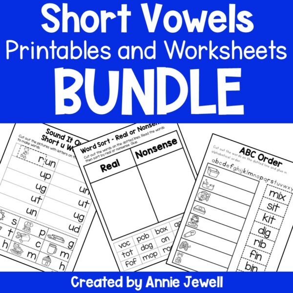 Short Vowels Word Work Printables and Worksheets BUNDLE | Made By Teachers