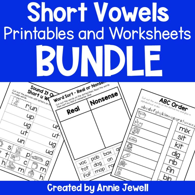 Short Vowels Word Work Printables and Worksheets BUNDLE | Made By Teachers