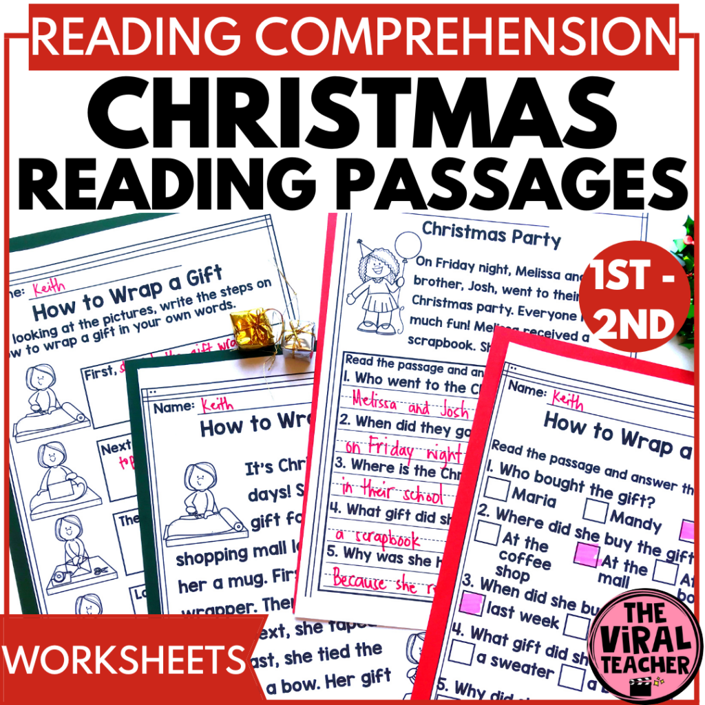 Christmas Reading Passages and Comprehension Questions with Sequencing ...