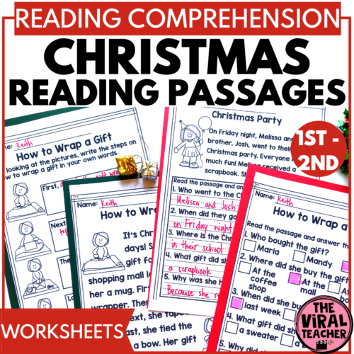 Christmas Reading Passages and Comprehension Questions with Sequencing ...