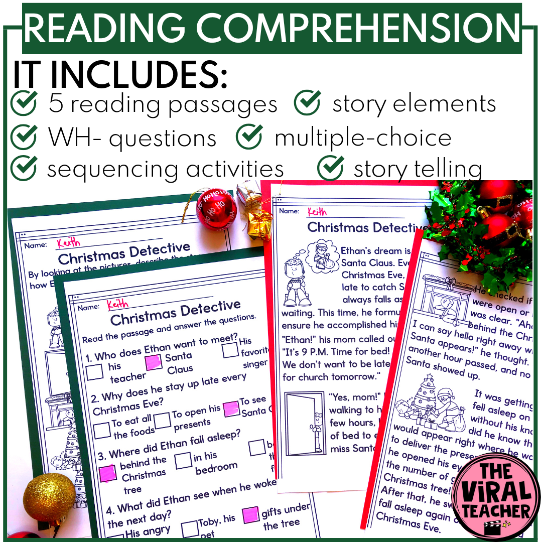 Christmas Reading Passages and Comprehension Questions with Story ...