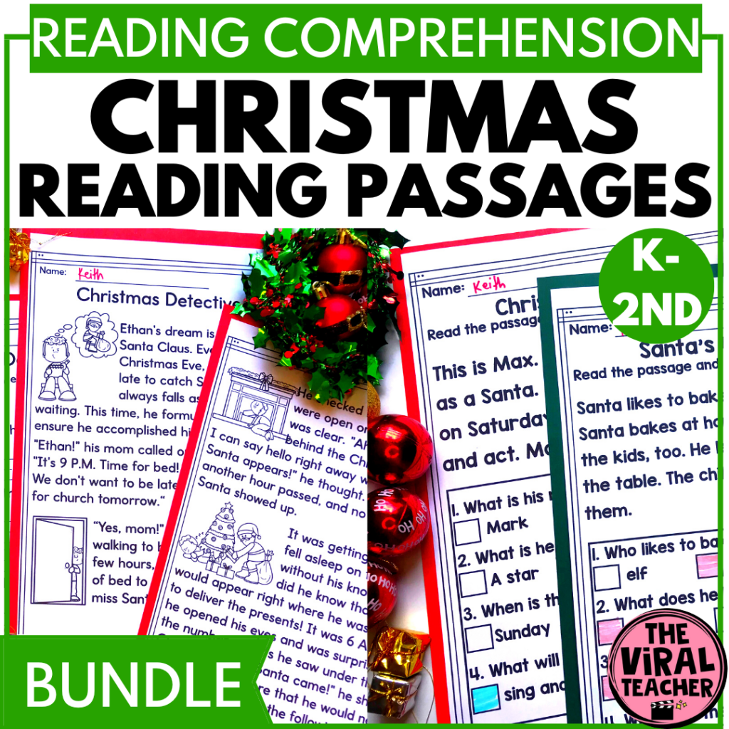 Christmas Reading Passages and Comprehension Questions Worksheets ...