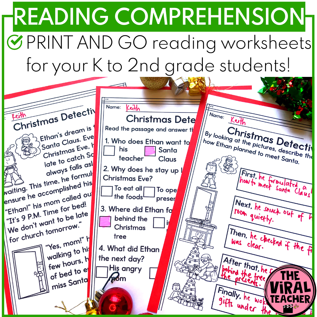 Christmas Reading Passages and Comprehension Questions Worksheets ...
