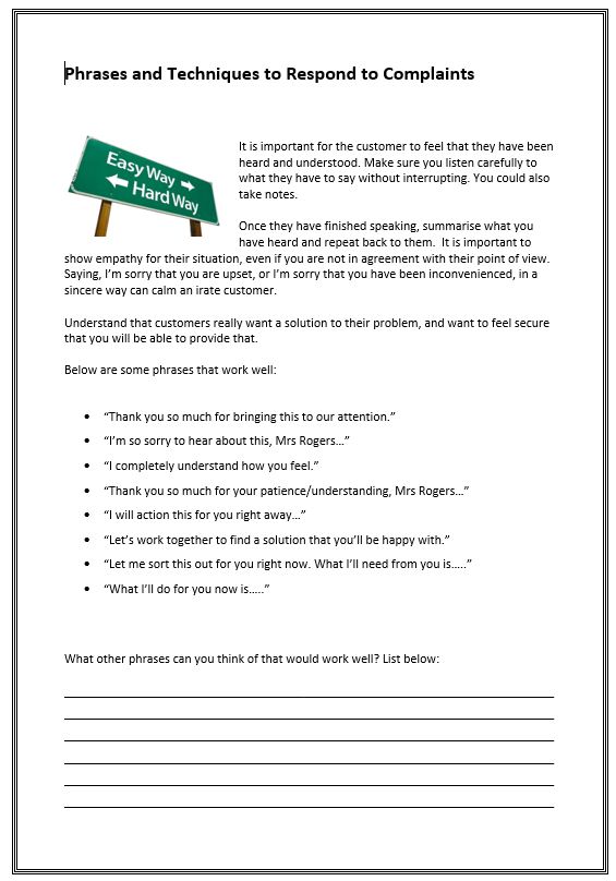 Customer Service Skills - Complaint Resolution using the TACTICS method ...
