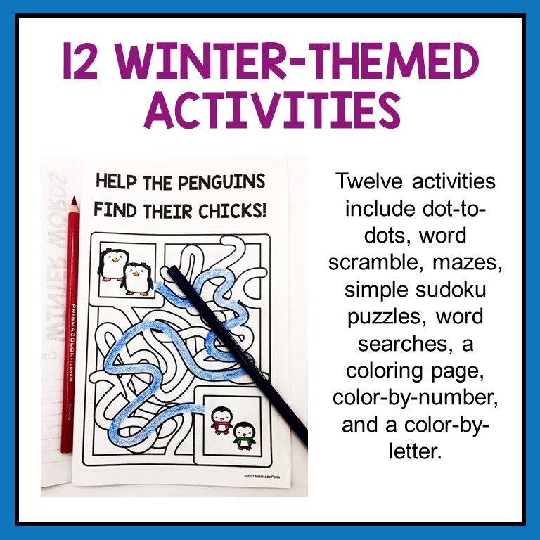 Winter Activities Booklet - Time Fillers - Early Finisher Activities ...