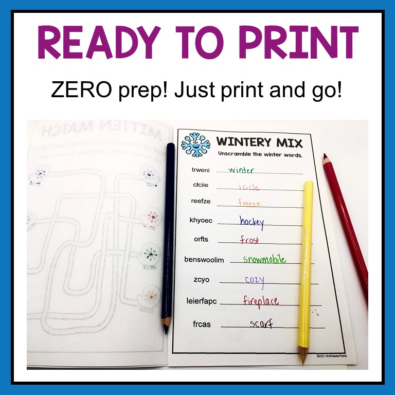 Winter Activities Booklet - Time Fillers - Early Finisher Activities ...