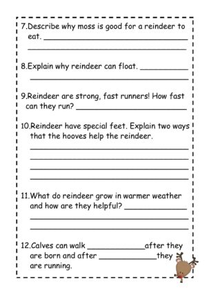 Reindeer Facts Reading Comprehension Passage | Made By Teachers