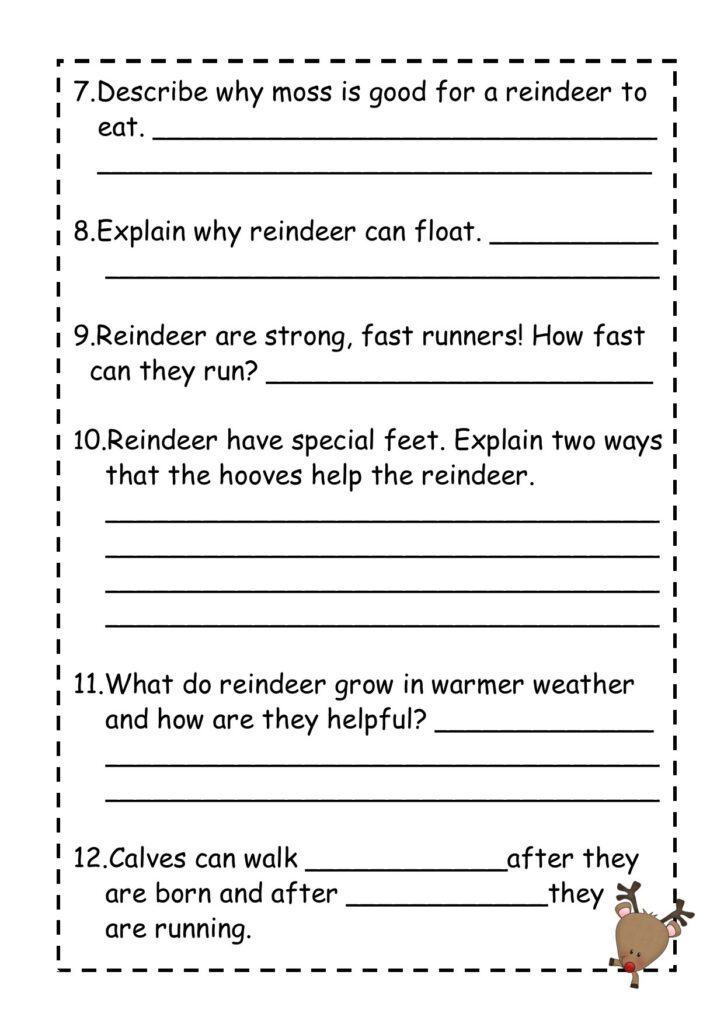 Reindeer Facts Reading Comprehension Passage | Made By Teachers