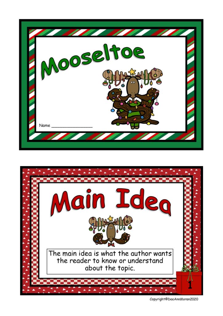 Mooseltoe Main Idea Summarize Vocabulary Retell Comprehension | Made By ...