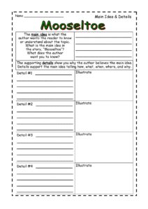 Mooseltoe Main Idea Summarize Vocabulary Retell Comprehension | Made By ...
